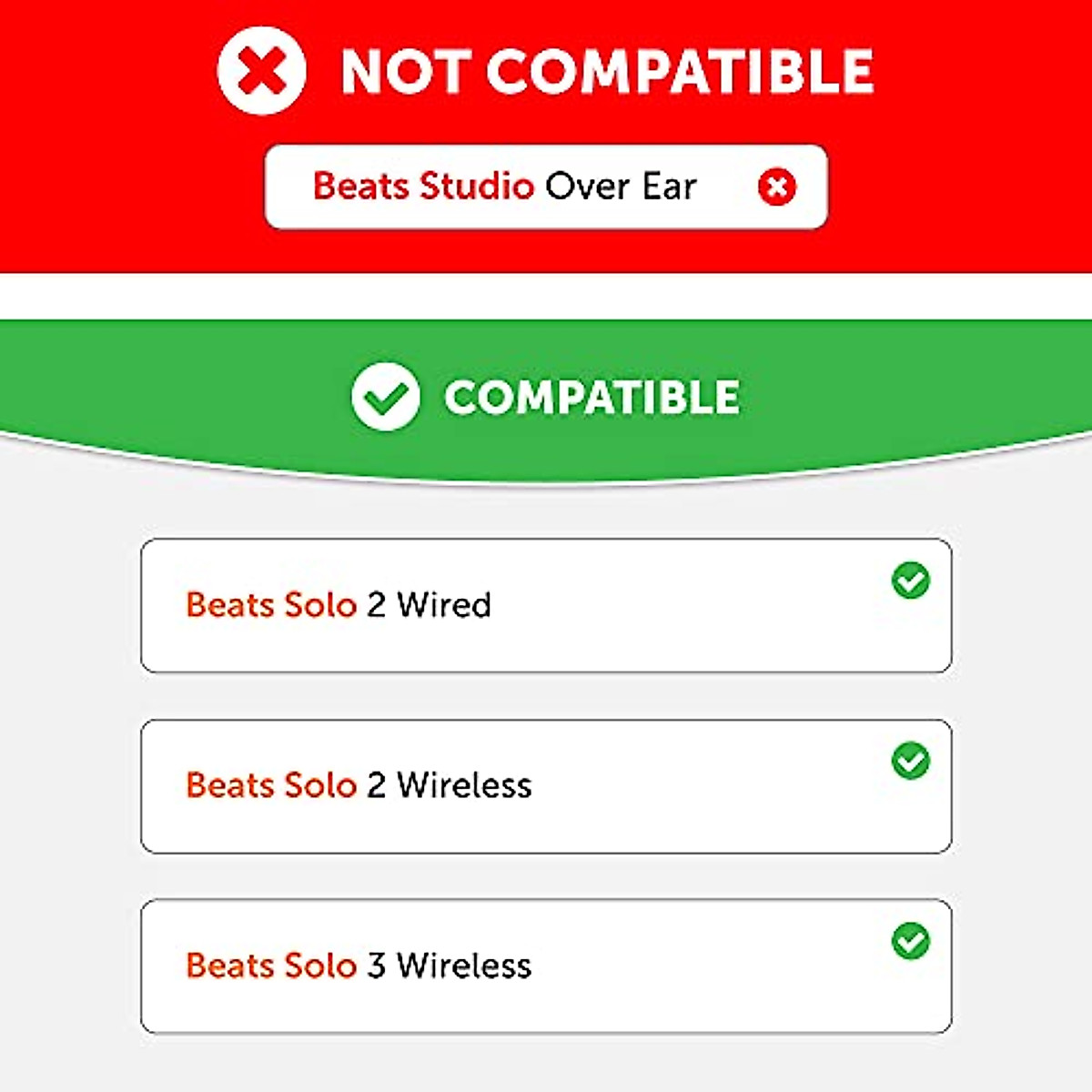 Small WC SweatZ Protective Headphone Ear Covers Made by Wicked Cushions | Fits Beats Solo 2 & 3 | Sweatproof, Washable & Preserves Comfort | Black