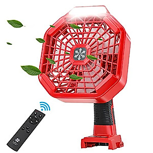 WaxPar 3 in 1 Camping Fan with LED Lantern, USB Portable Cordless Fan Powered by Milwaukee M18 14.4-20V Lithium-ion Battery, 3 Speed Battery Operated Fan Personal Handheld Fan with Remote Table Fan