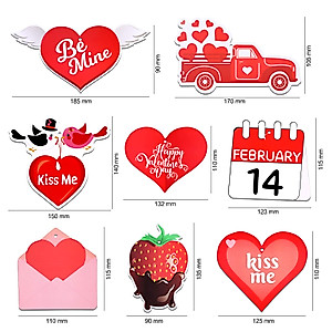 Valentine's Day Hanging Decoration Set, Valentines Day Hanging Conversation Hearts Swirls and Banner, Ceiling Hanging Cards Dangling Window Wall Decor-Valentine's Day Party Decorations Supplies