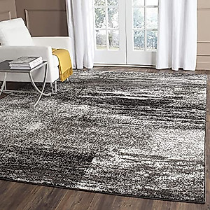 SAFAVIEH Adirondack Collection 8' x 10' Silver / Black ADR112A Modern Abstract Non-Shedding Living Room Bedroom Dining Home Office Area Rug