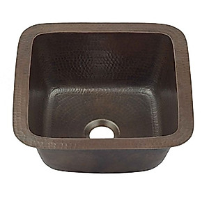 Sinkology P1U-1212BC-AMZ-TG Pollock Undermount 12" Bar Prep Kit with Grid Drain Armor Kitchen Sink, 12 x 12 x 5, Aged Copper