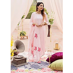 Elina fashion Indian Kurti for Womens With Pant & Dupatta | Rayon Printed Long Kurta Partywear Kurtis Tunic Tops Pink