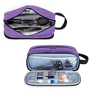 Trunab Stethoscope Carrying Case Hold 2 Stethoscopes or BP Cuffs, Compatible with 3M Littmann/MDF/ADC, Medical Case with Extra Pocket for Nurse Accessories, Essentials for Nurses, Doctors, Purple