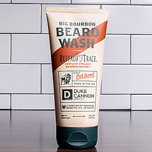 Duke Cannon Supply Co. Big Bourbon Beard Wash, 6 Fl Oz, Oak Barrel Scent - Made with Plant-Based Ingredients to Strengthen, Rejuvenate, Soften and Condition