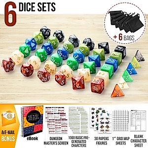 Player's Handbook Dungeons and Dragons 5th Edition with DND Dice and Complete Printable Kit - D&D Core Rulebook - D&D 5e Players Handbook Gift Set - D&D Starter Set Accessory - DND Beginner Gift Set