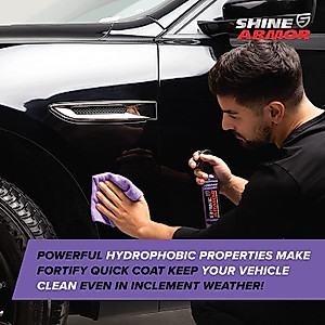 Ceramic Coating Top Coat for Cars Fortify Quick Car Wax Polish Spray Waterless Wash & Wax Hydrophobic Polish & Polymer Paint Sealant Detail Protection 16 Fl Oz by SHINE ARMOR