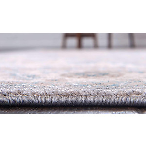 Unique Loom Salzburg Collection Classic Traditional Design Oriental Inspired Border Area Rug, 3 ft 3 in x 5 ft 3 in, Gray/Beige