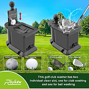 Roykaw Golf Cart Ball Washer and Club Cleaner with Bracket Kit Compatible with EZGO Club Car Yamaha - Upgrade Club Car Precedent Bracket