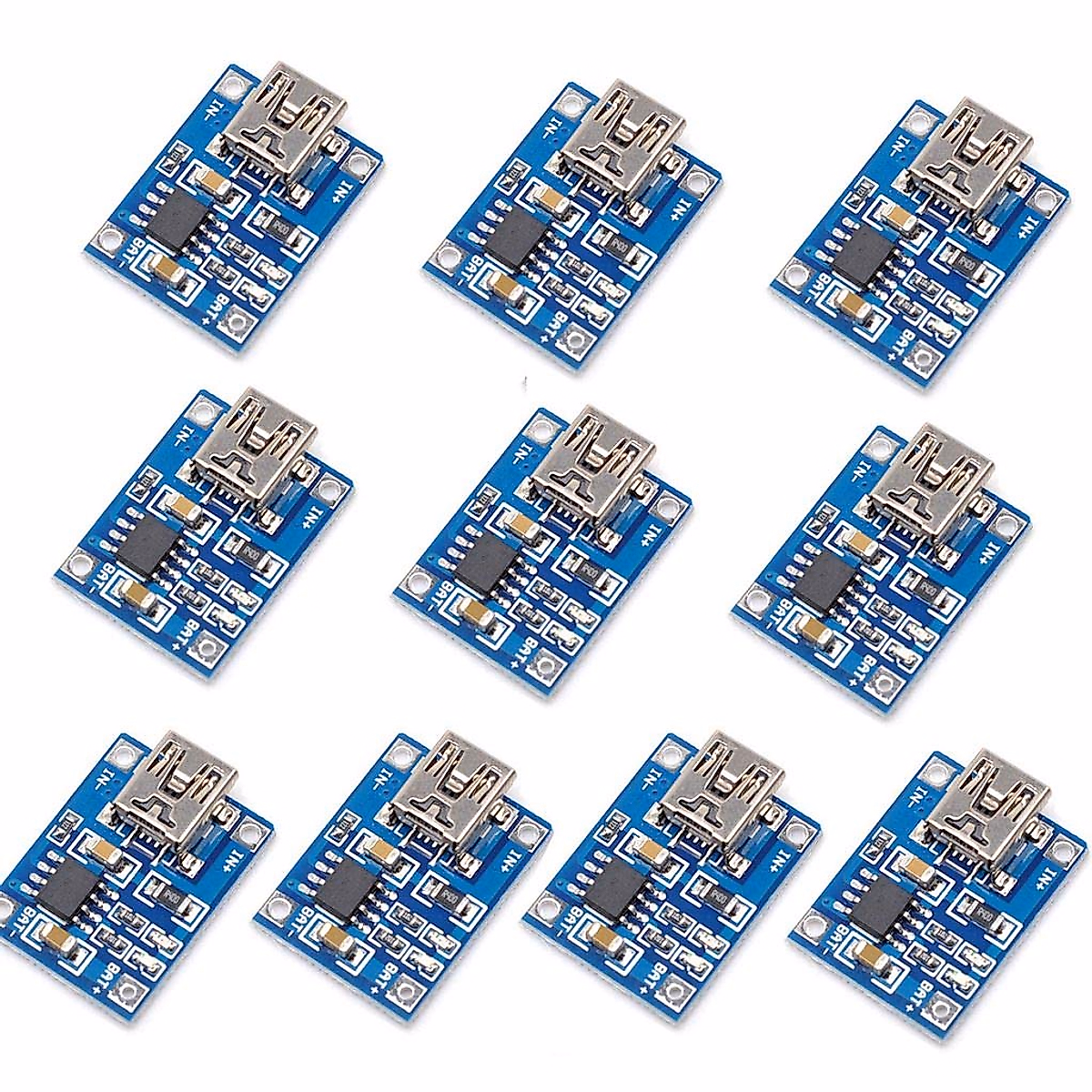 DAOKI 10Pcs Battery Charging Board TP4056 Mini USB Lithium Battery Charger Module 5V 1A 4.5V-5.5V with Protection