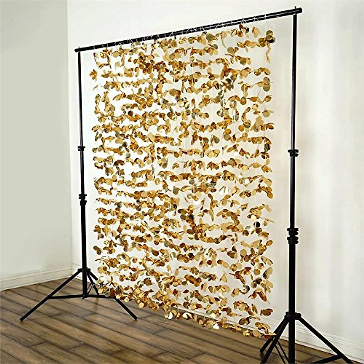 Efavormart 6 ft x 6 ft Flower Garland Backdrop Curtain for Wedding Birthday Party Banquet Event Decoration - Gold