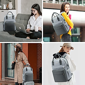 LOVEVOOK Laptop Backpack for Women 15.6 Inch Laptop Bag with USB Port, Fashion Waterproof Backpacks Teacher Nurse Stylish Travel Bags Vintage Daypacks Bookbag for College School Work