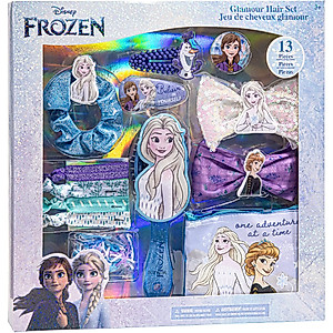 Disney Frozen - Townley Girl Hair Accessories Box|Gift Set for Kids Girls|Ages 3+ (13 Pcs) Including Hair Bow, Hair Brush, Hair Clips and More, for Parties, Sleepovers and Makeovers