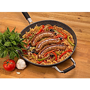 DaTerra Cucina Professional 13 Inch Nonstick Frying Pan | Italian Made Ceramic Nonstick Pan Sauté Pan, Chefs Pan, Non Stick Skillet Pan for Cooking, Sizzling, Searing, Baking and More