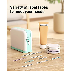 Vixic Bluetooth Label Maker, P3200 Portable Label Print, Multiple Templates Compatible Android iOS to Use Home Office Organization Type-C Rechargeable Label Maker, White-Green