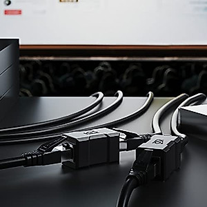 2× RJ45 Coupler with Extra Shielding– Network Cable Connector & Ethernet Cable Extender (Two RJ45 Jacks, Easy Way to Connect/Extend Ethernet Cables, CAT 7 for up to 10Gbit/s, Black) – by CableDirect