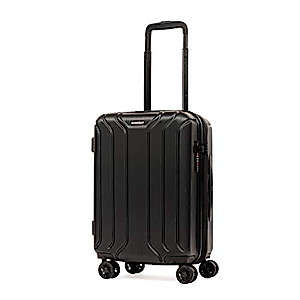 NONSTOP NEW YORK Luggage Expandable Spinner Wheels hard side shell Travel Suitcase Set 3 Piece (Black, 3-Piece Set (20/24/28) W/Power Bank)