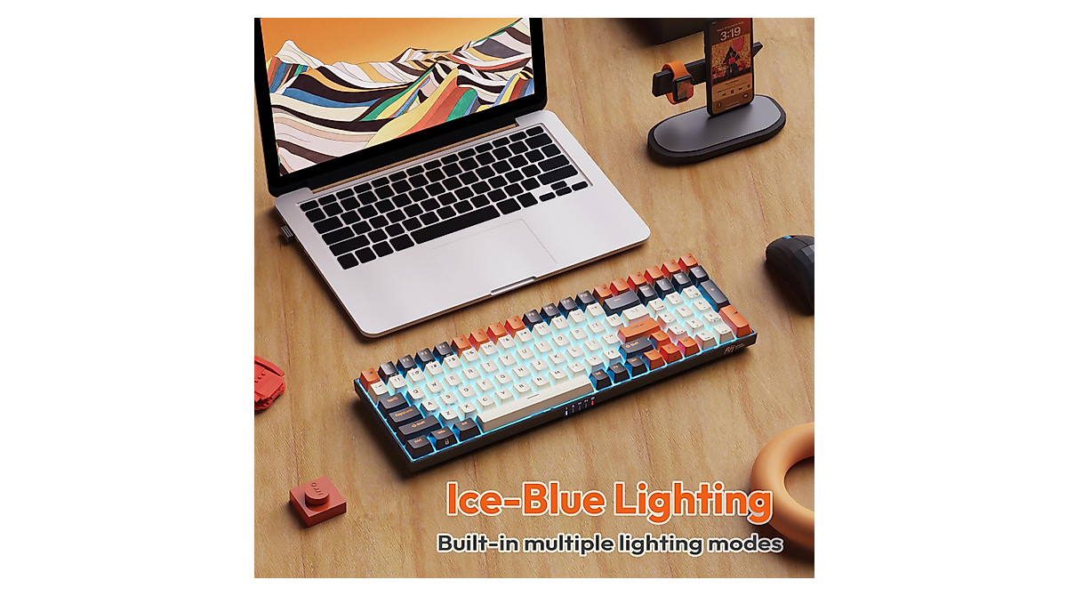 RK ROYAL KLUDGE RK100 2.4G Wireless/Bluetooth/Wired RGB Mechanical ...