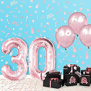 3000 PCS Rose Gold Silver 30th Happy Birthday Confetti Decorations with Diamonds Rose Gold 30th Birthday Party Table Decor Metallic Foil Confetti Scatter for Men Women Birthday Anniversary Party DIY