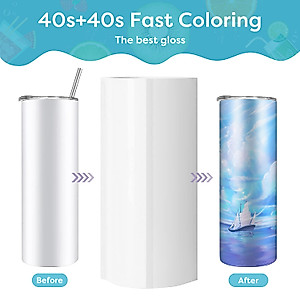 Realkant Sublimation Blanks Tumbler 20oz Skinny Bulk with Metal Straw, Lid, Shrink Wrap Film, Sublimation Coating for Heat Press, Stainless Steel Straight Water Cups Coffee Mugs (10 Pack)