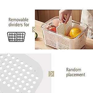 OCOSOLO Fridge Vegetable and Fruit Storage Containers - Set of 3 Produce Storage Containers with Lids and Vents - Save containers for storing fresh vegetables, fruit, salads, berries