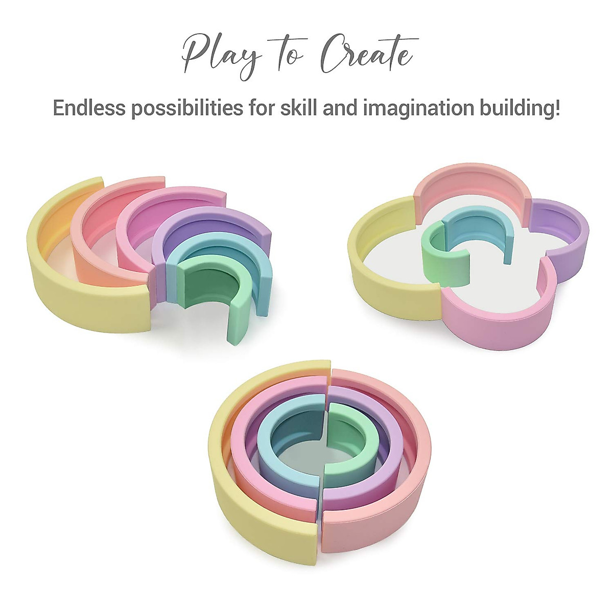 ANPEI Lelolo Silicone Baby to Toddler Rainbow Stacking Toy Silicone | from 0+ Months | Small