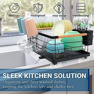 Dish Drying Rack - Dish Drainers for Kitchen Counter - Compact Portable Drainboard - Best RV Accessories Kitchen Storage & Organization - Kitchen Essentials Dish Drying Rack - Housewarming Gift Idea