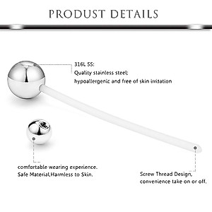 Hoeudjo 14G 1 1/2 Inch CZ Sports Pregnancy Maternity Flexible Bioplast Long Belly Button Rings Navel Retainer Body Piercing Set of 3 Silver