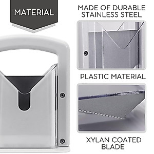 BELMAKS Bagel Cutter Slicer, White, Stainless Steel, Adjustable Blade, Ergonomic Design, Ideal for Home and Commercial Use