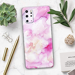 DesignSkinz Pink 32 Absorbed Watercolor Texture Protective Vinyl Decal Wrap Skin Cover Compatible with The Samsung Galaxy S20 (Screen Trim & Back Glass Skin)