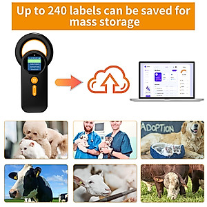Bluetooth Pet Microchip Reader,Alacrity 3-in-1(2.4GHz Wireless+Bluetooth+USB) Animal Universal Microchip Tag Reader Scanner with 1.44” TFT Screen,800mA*H Rechargeable Battery,240 Pieces Data Storage