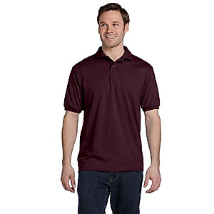 Men's 7 oz Hanes STEDMAN Cotton Pique Polo (Maroon/ Medium)