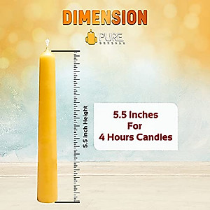 Beeswax Taper Candles 100% Natural Pure Refined Unscented and Decorative - with Chemical Free Cotton 12 Pack BOUNS Get a Free DRIPLESS Beeswax Lighter Wick Made in USA Since 1956 4 Hours