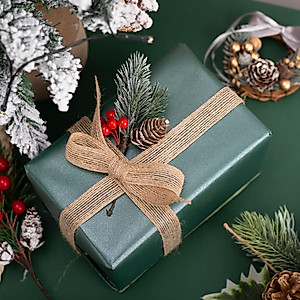 Retrify Green Wrapping Paper for Parties, Pearly Lustre Gift Wrap Roll Solid Color Modern Design for Wedding, Birthday, Christmas, New Year Celebration - 17 Inches x 32.8 Feet