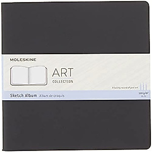 Moleskine Art Sketch Album, Soft Cover, Square (7.5" x 7.5") Plain/Blank, Black, 88 Pages