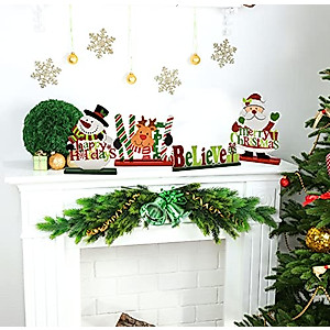 6 Christmas Table Decorations for Dinner Party Coffee Table Snowman Santa Reindeer Noel Joy Believe Merry Christmas Happy Holidays Centerpiece