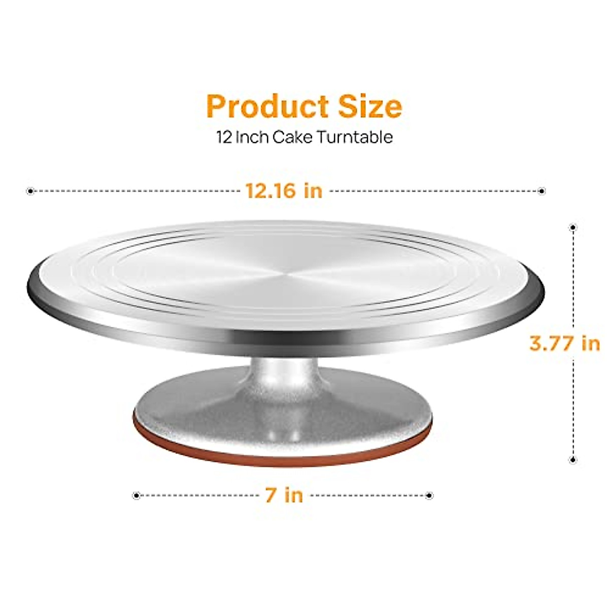 Kootek Aluminium Alloy Revolving Cake Stand 12 Inch Rotating Cake Turntable for Cake, Cupcake Decorating Supplies