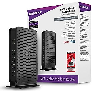NETGEAR N600 (8x4) WiFi DOCSIS 3.0 Cable Modem Router (C3700) Certified for Xfinity from Comcast, Spectrum, Cox, Spectrum & more