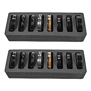 Polar Whale 2 Compact Organizer Stands Premium Durable Black Foam Tray Washable Waterproof Insert Storage for Home Bathroom Bedroom Cosmetic 11.7 x 4 x 2 Inches 8 Compartments