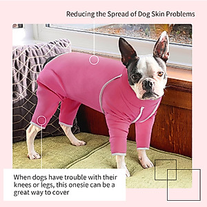 FUAMEY Recovery Suit for Dogs, Long Sleeve Dog Onesie for Surgery Female, Male Neuter Abdominal Wound Surgical Suit Dog Prevent Licking Wounds Shedding Suit Jumpsuit with Zipper