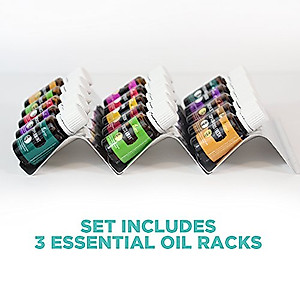 Simply Shelf Essential Oil Storage Organizers - 3pc Expandable Set - Essential Oil Holders for Drawer Storage & Tabletop Display - Holds 15 Oil Bottles (5 & 15mL)