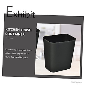 LIFKOME Office Decor Black Plastic Trash Can, 13 Gallon Capacity, 13" Wide