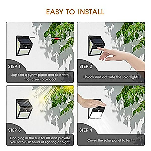 Solar Lights Outdoor, [ 2 Pack /3 Modes /140 LED ] Solar Motion Sensor Powered Flood Lights, 3000 Lumens 270°Wide-Angle IP65 Waterproof Solar Security Wall Lights for Garden Fence Patio Deck Yard Pool