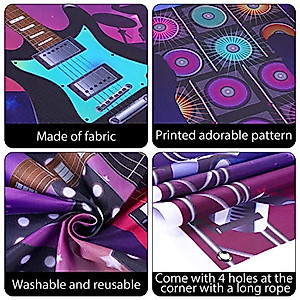 Karaoke Party Decorations Supplies, Large Fabric Rock Star Vacation Party Backdrop Banner for Rock N Roll Party Decorations, Rock Star Banner Background, 72.8 x 43.3 Inch