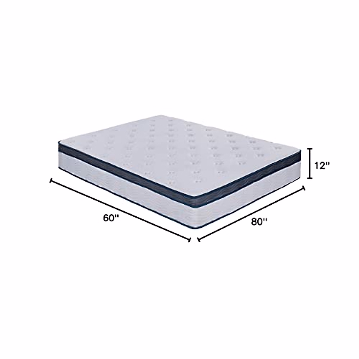 Olee Sleep 12 Inch Euro Top Gel Memory Foam Spring Hybrid Mattress Full, Mid Night, Mattress In a Box, CertiPUR-US Certified, Queen