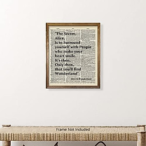 Mad Hatter The Secret is To Surround Yourself - Alice in Wonderland Wall Art Decor - Alice Inspirational Saying Quote Poster Print - Motivational Wall Art for Alice Fans - Gift for Women Teen Girl