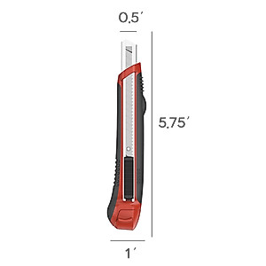 Pack of 10, DORCO Professional Quality Utility Box Cutter Knife S102 - Auto-Lock Safety System, Ergonomic, Retractable, Built-In Snap-Off Tool, Replaceable Carbon Steel Blade, 60° Tip - 9mm