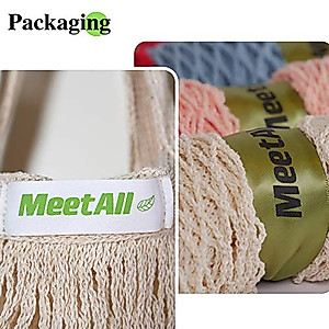meetall Mesh Grocery Bags, Reusable Tote Bags with Sturdy Handle, Washable, Eco Friendly, Cotton String Net, for Shopping and Storage Fruit Vegetable (5 Pack, 2 Size,Off White)