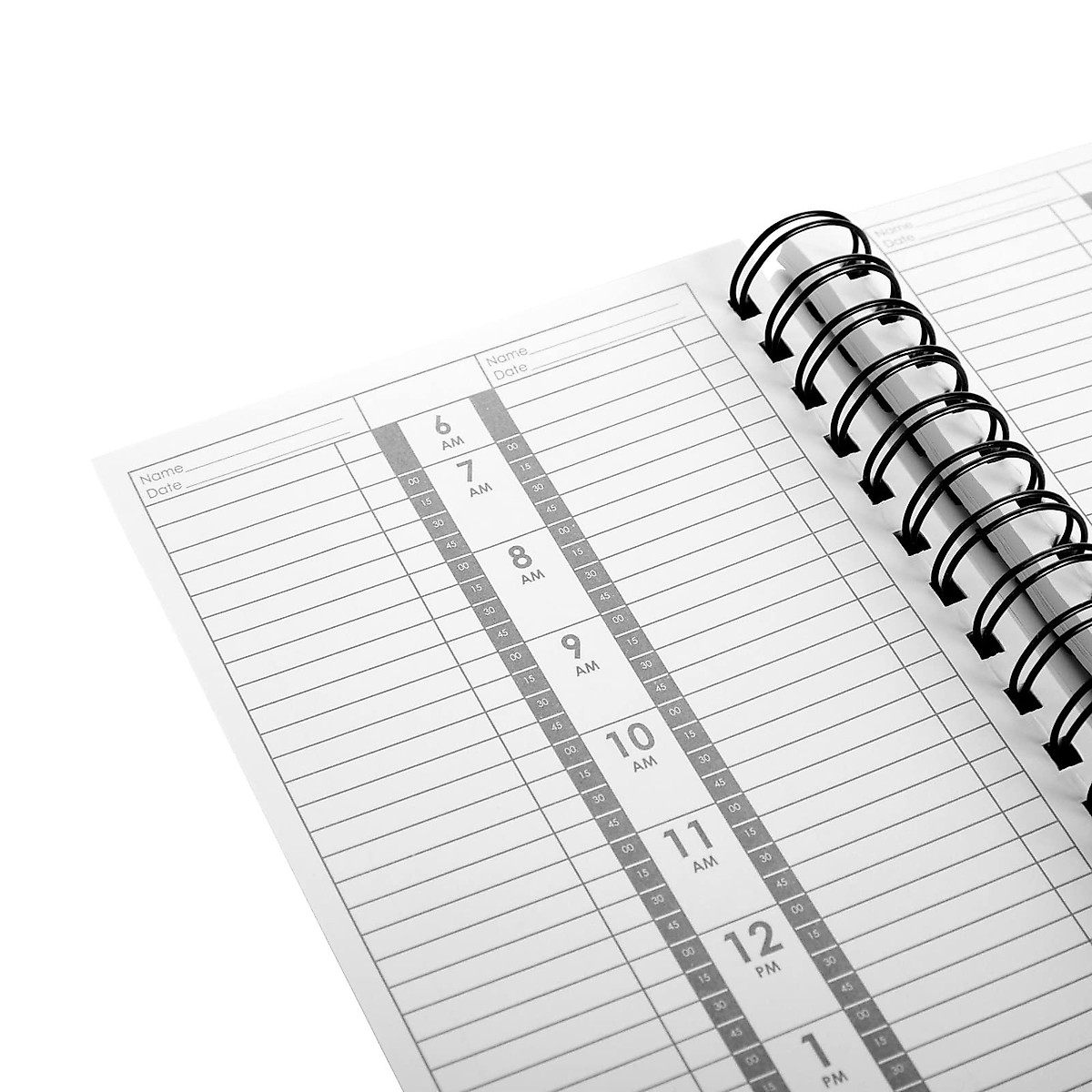 Juvale 200 Page Salon Appointment Book for Hair Stylist, Undated, Daily Planner, Hourly Spiral Book, Marble Design, 2 Columns (14 x 5 In)