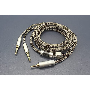 Youkamoo 2.5mm Cable Compatible for Hifiman HE4XX, HE-400i Headphones 8 Core Braided Silver Plated Replacement Audio Upgrade Cable (2.5mm to Dual 3.5mm Male Version)