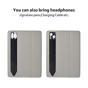 Doormoon Pencil Holder for iPad 2018 (6th Gen)/ iPad Air/ 9.7 / Pro 10.5"/12.9", Detachable Elastic Apple Pencil 2nd Gen Leather Sleeve Pocket Pouch (Black x 2)